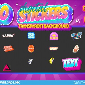 Animated Cartoon-style Digital Stickers of Text in GIFS and in MP4 With ...