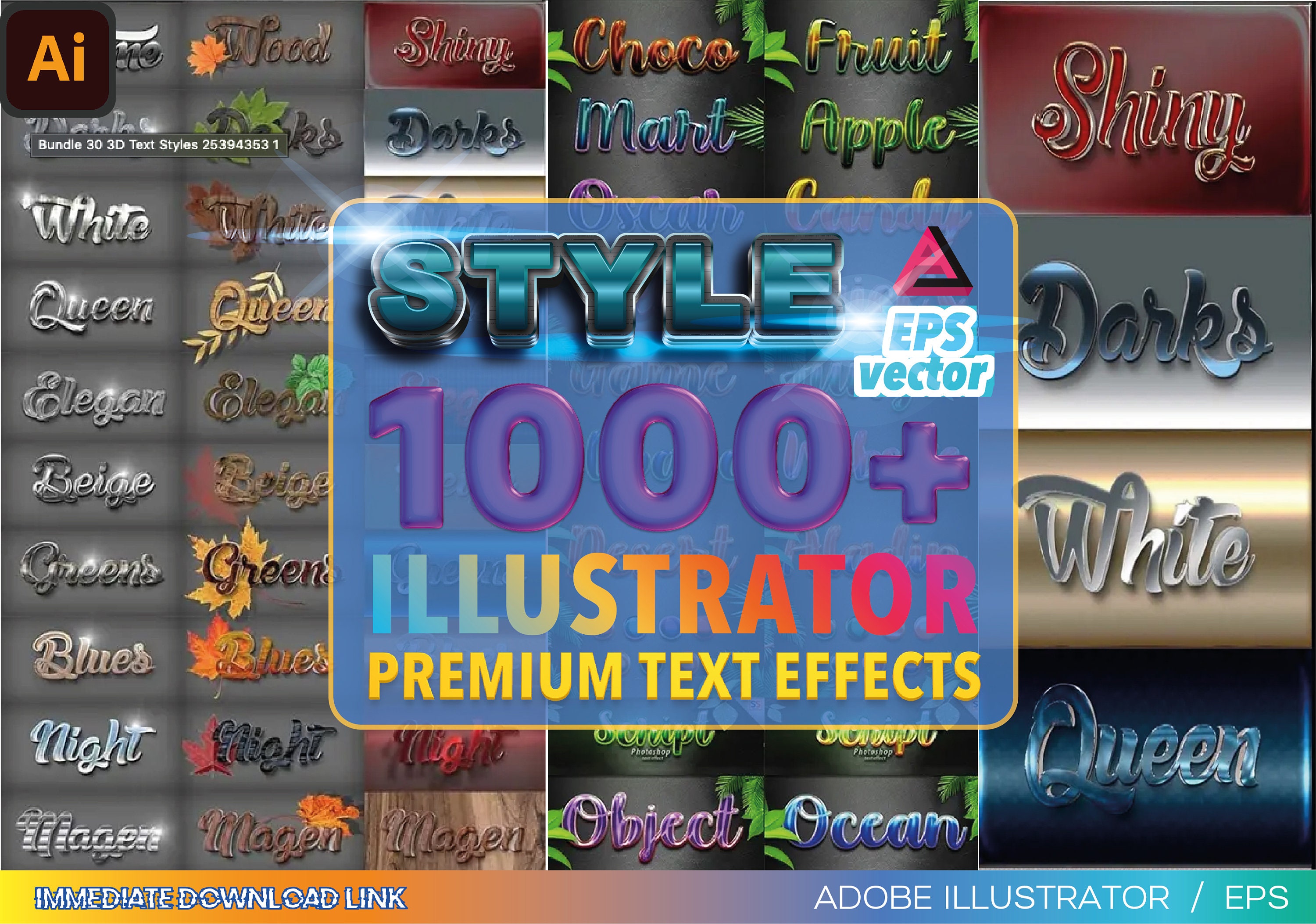 1000+ Premium Illustrator Texts & Styles Effects, Editable, Works at ...
