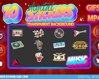 Animated Cartoon-style Digital Stickers of Lifestyle in GIFS | Etsy