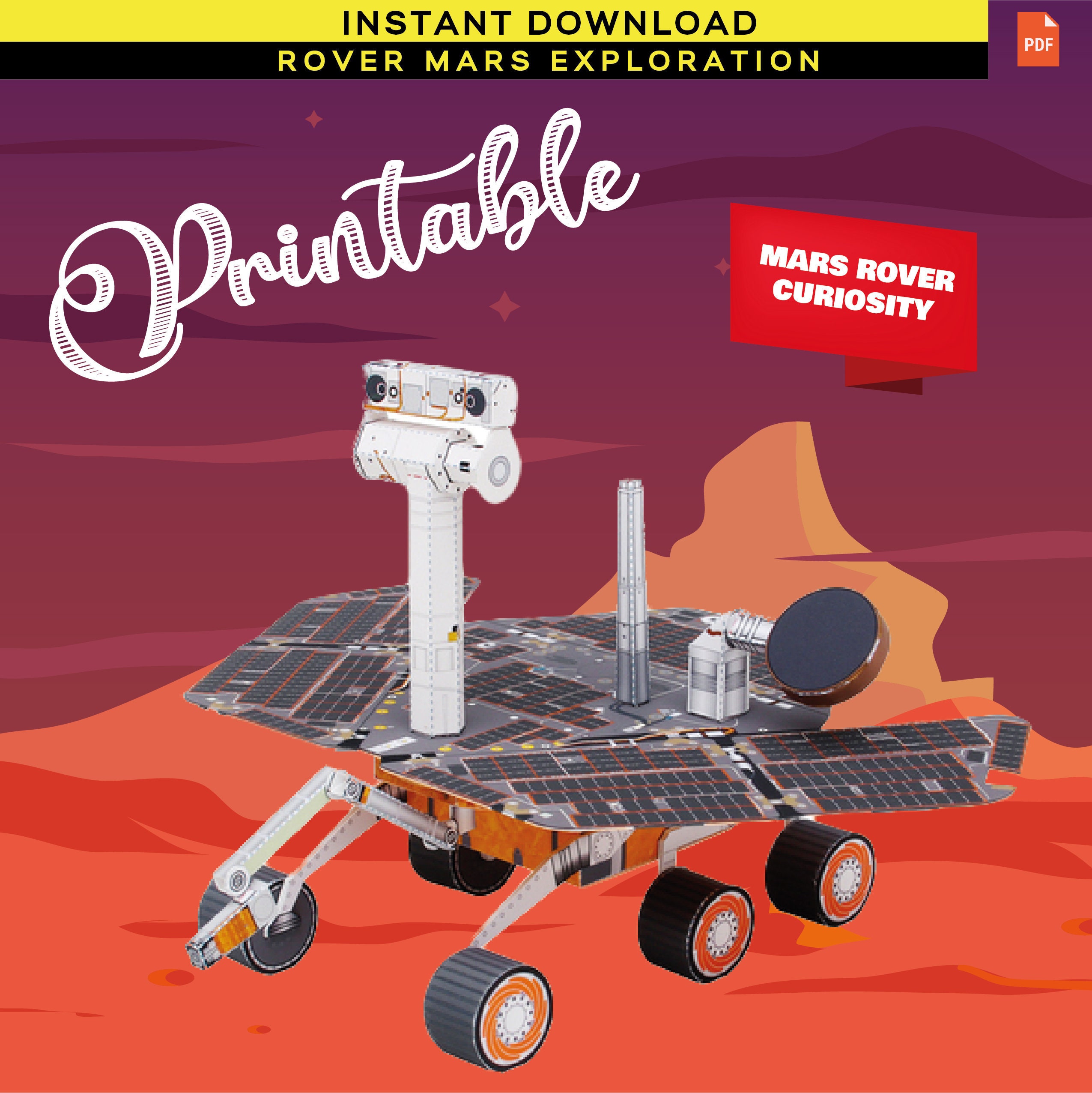 Opportunity, Mars Exploration Rover, Papercraft 3D Template Printable ...