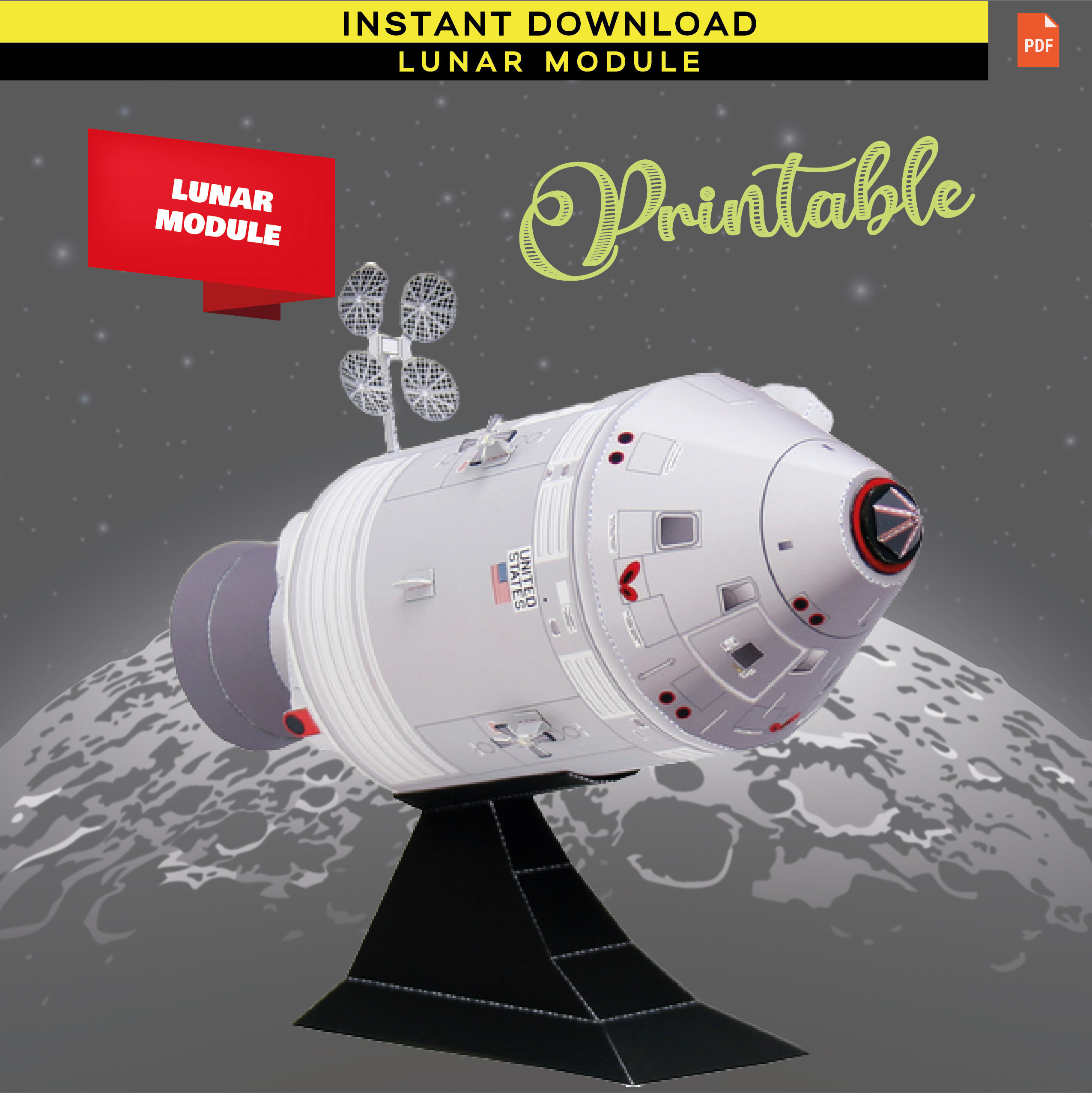 Apollo Program Command Module, Make Space Paper, Papercraft 3D Template ...