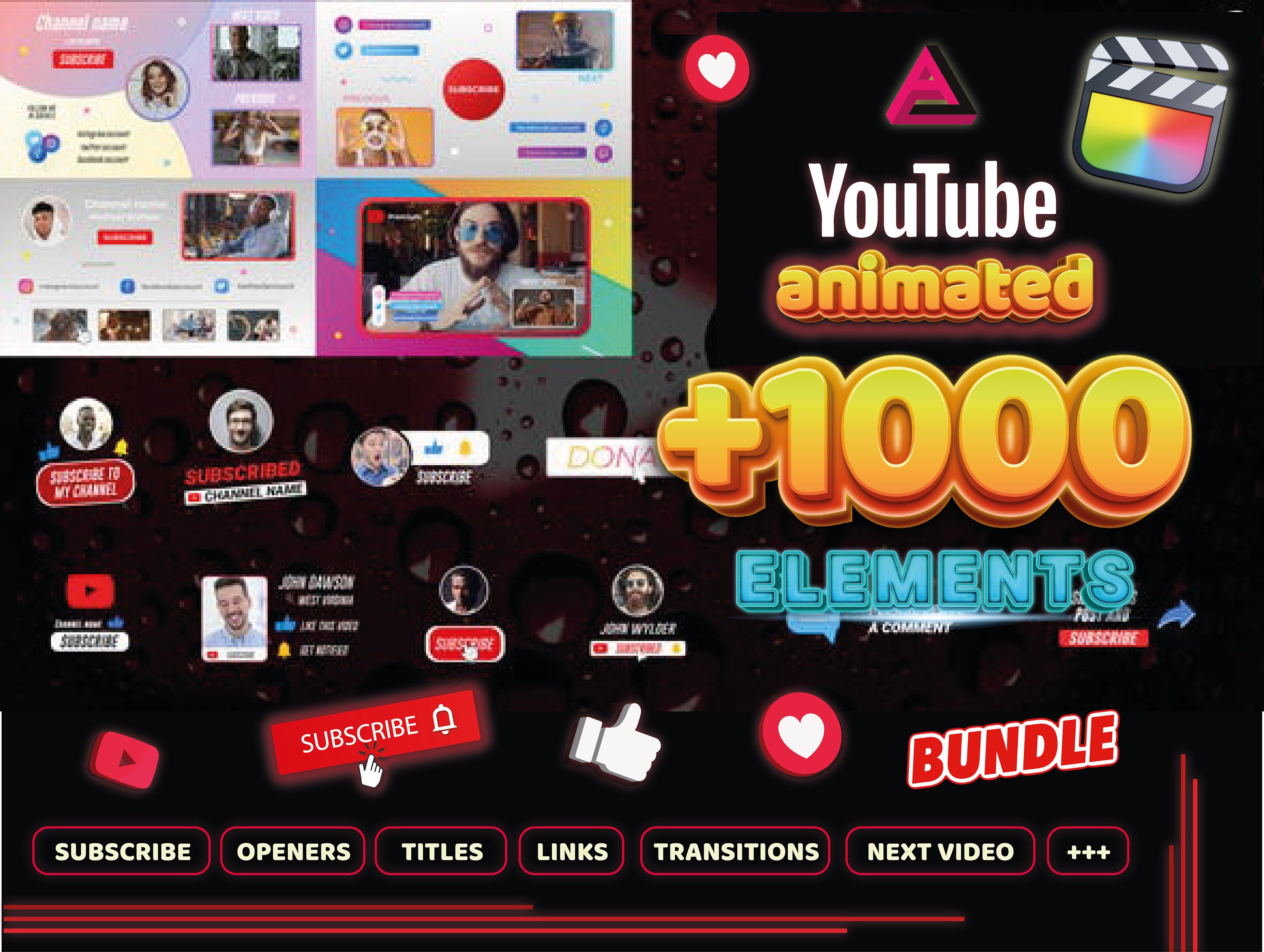 Youtube Essential Library for FCPX. 1000 Items. Everything You Need to ...