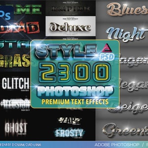 2300+ Premium Photoshop Texts & Styles Effects, Editable, Works in Any ...