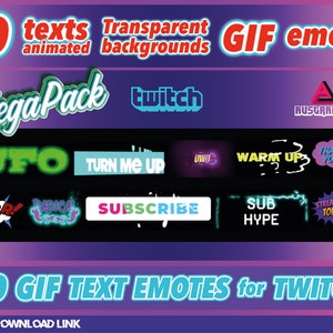 80 Animated Gif Texts in Mega Package Designed for Emotes Twitch or ...