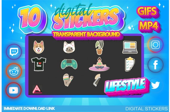 Animated Cartoon-style Digital Stickers of Lifestyle in GIFS | Etsy