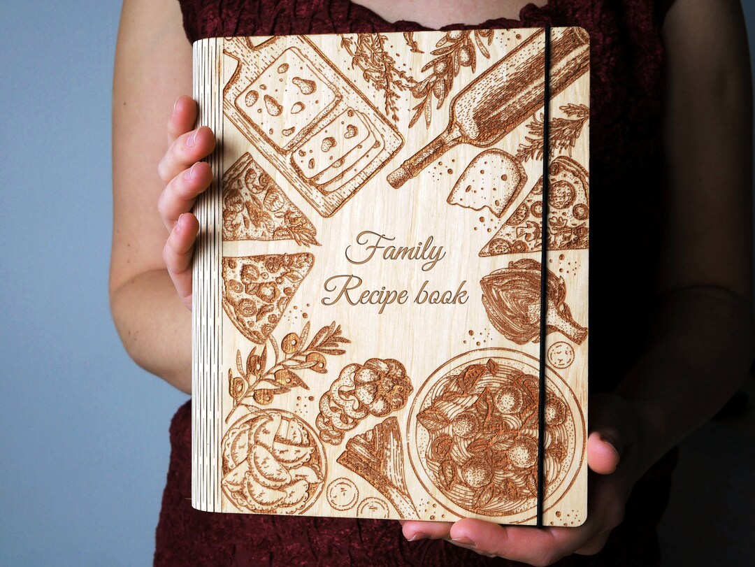Personalized Wooden Recipe Binder, Custom Cookbook, Bridal Shower Gift ...