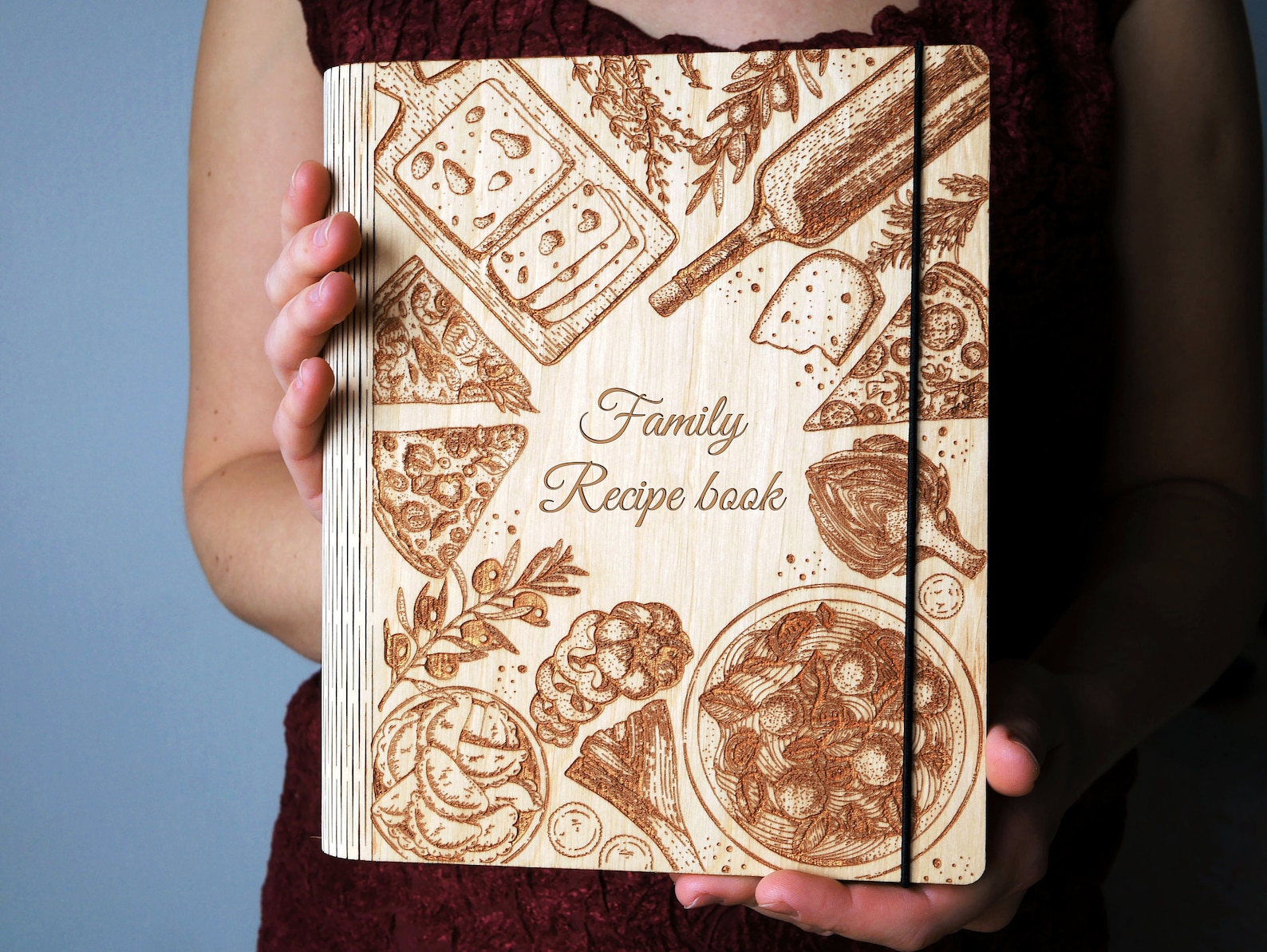 Personalized Recipe Binder, Wooden Recipe Book, Personalized Cookbook ...