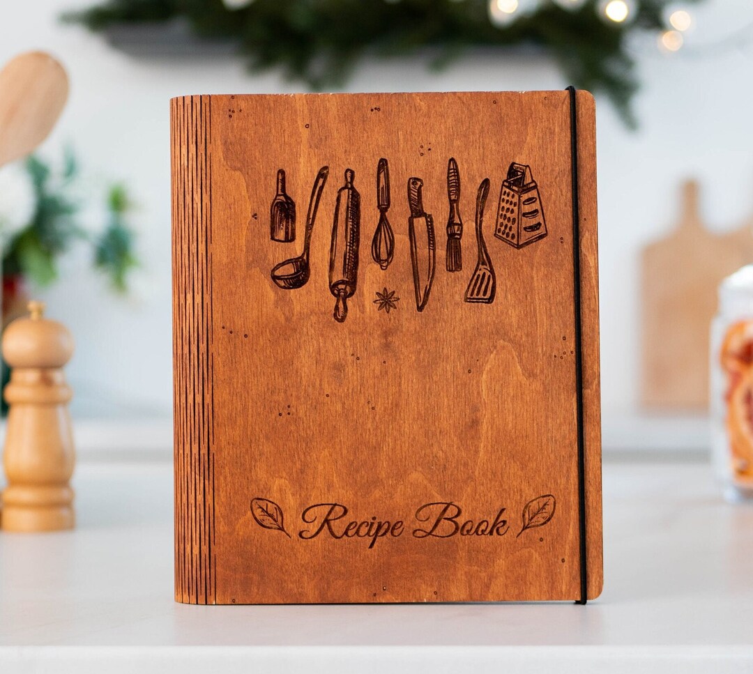 Wooden Recipe Book, Recipe Binder, Personalized Cookbook, Family Recipe ...