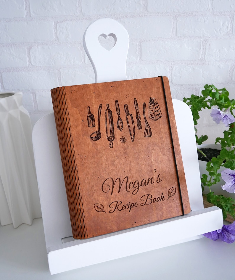 Wood Recipes Binder Personalized Recipe Book Recipe Journal Bridal ...