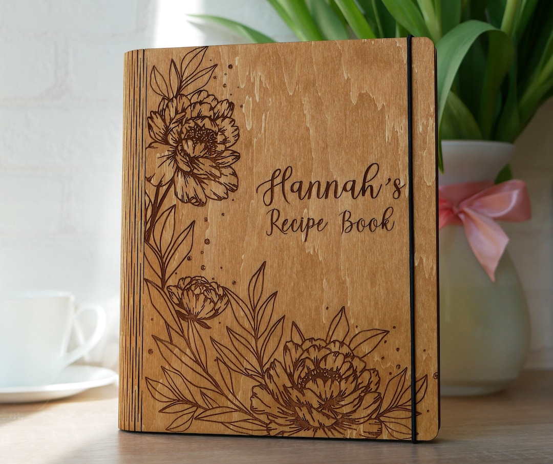 Custom Recipe Book, Personalized Recipe Book, Wooden Binder, Custom ...