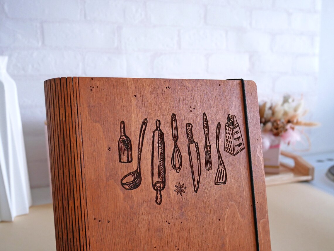 Wooden Recipe Book Recipe Binder Personalized Cookbook - Etsy