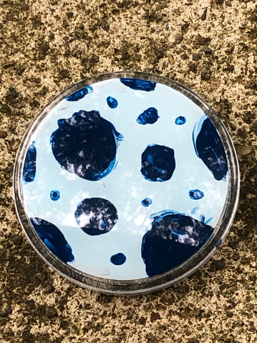 Blue Polka Dot Button - Etsy