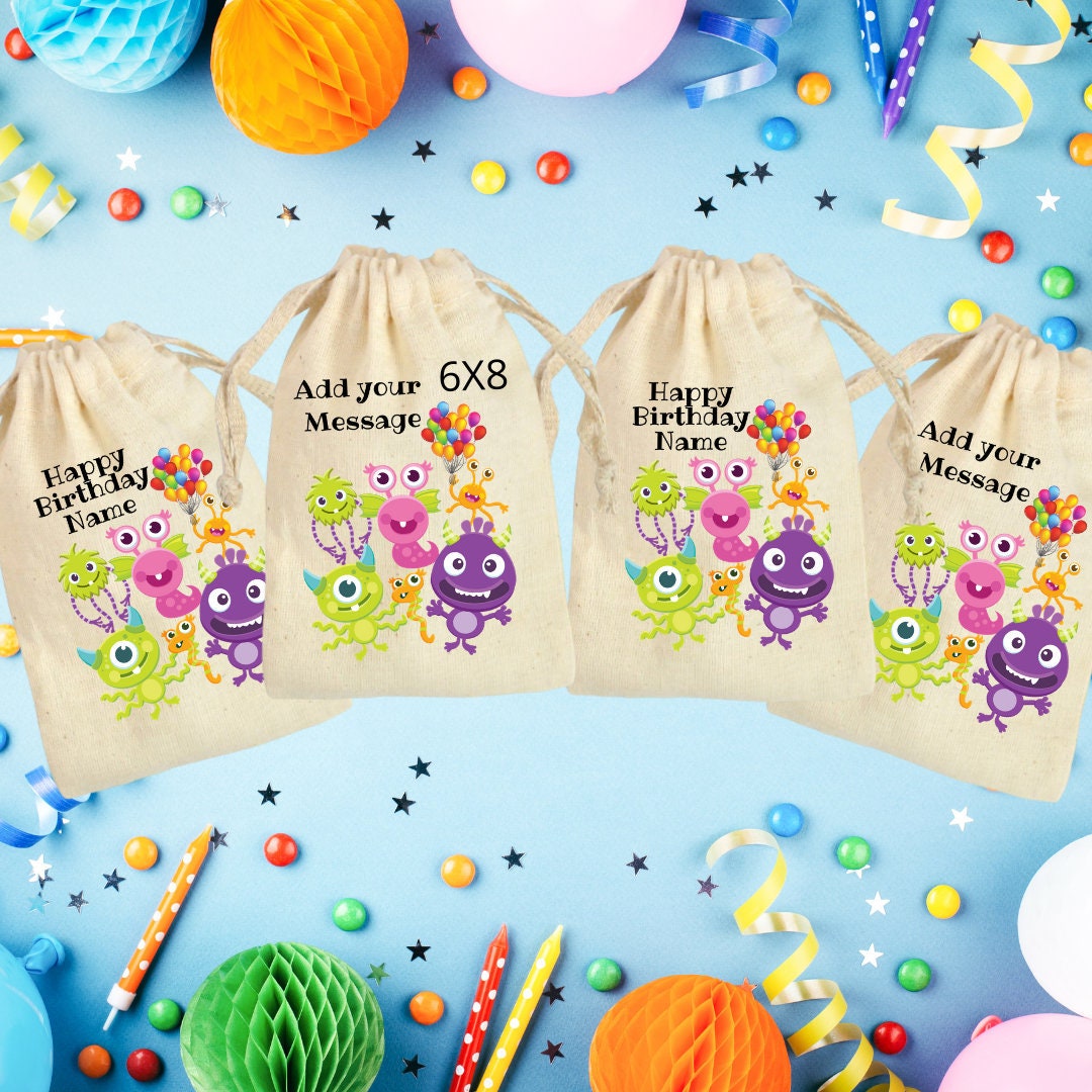 8 Monster Favor Bags for Birthday Party and Gifts. - Etsy