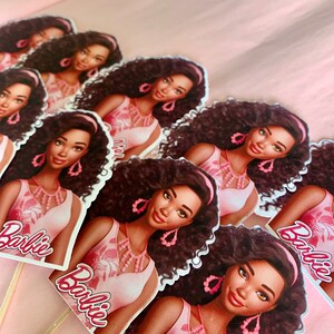 12 African American Doll Cupcake Topper, Black Doll Party Theme, Black ...