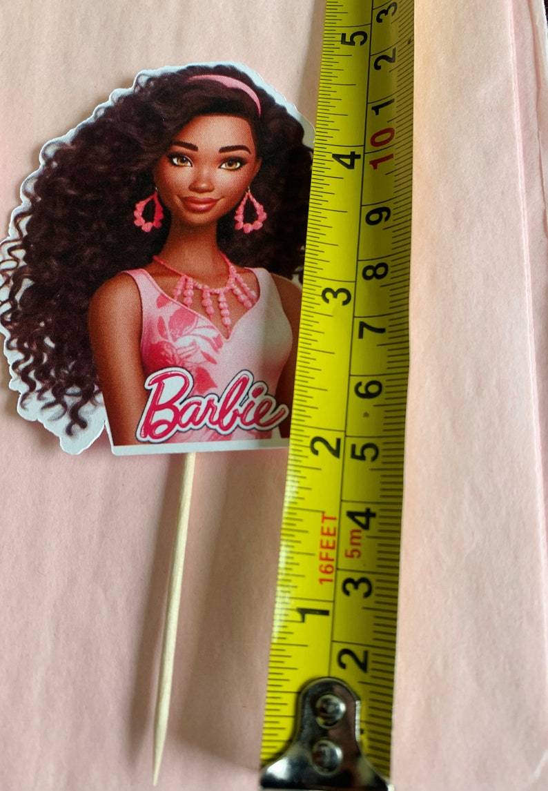 12 African American Doll Cupcake Topper, Black Doll Party Theme, Black ...