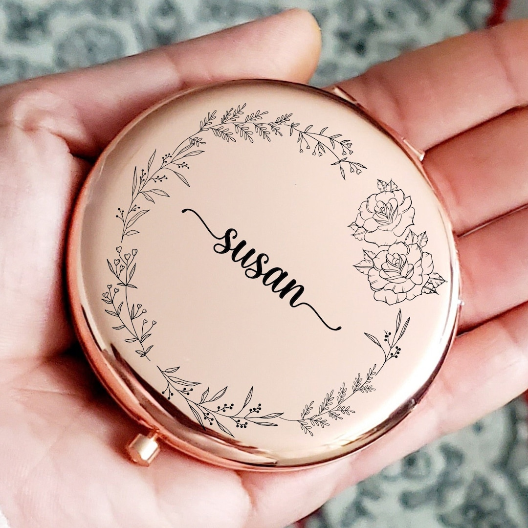 Custom Laser Engraved Mirror, Personalized Compact Mirror, Pocket ...