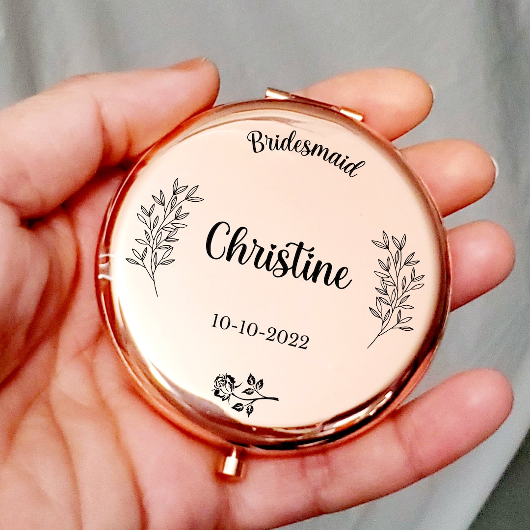 Personalized Compact Mirror Customized Bridesmaid Mirror Bridesmaid Gift Bridal Party Gift ...