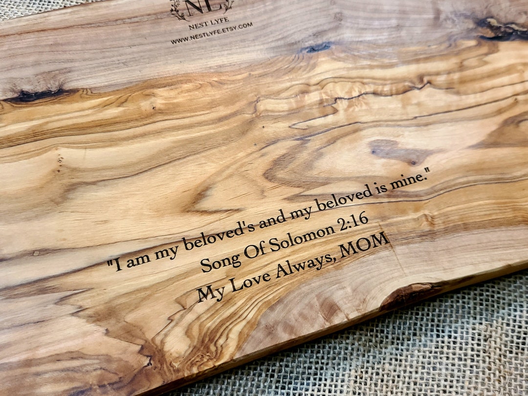 Back Side Engraving on the Cutting Board, Optional Message Engraved on ...