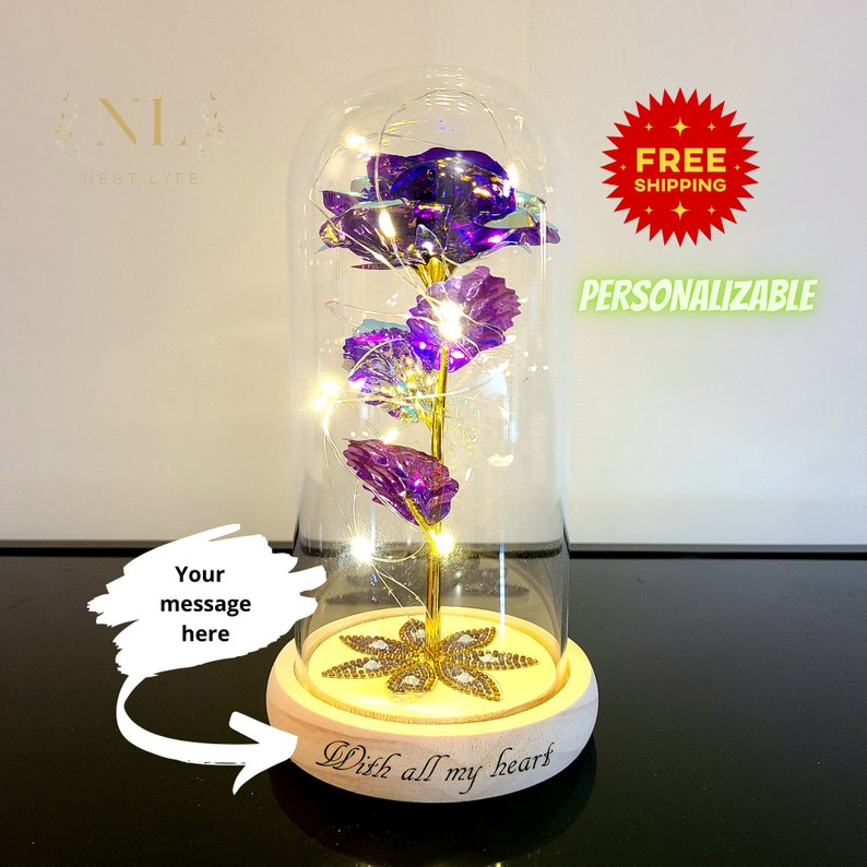 Personalized Galaxy Rose, Beauty and the Beast Rose, Enchanted Rose ...