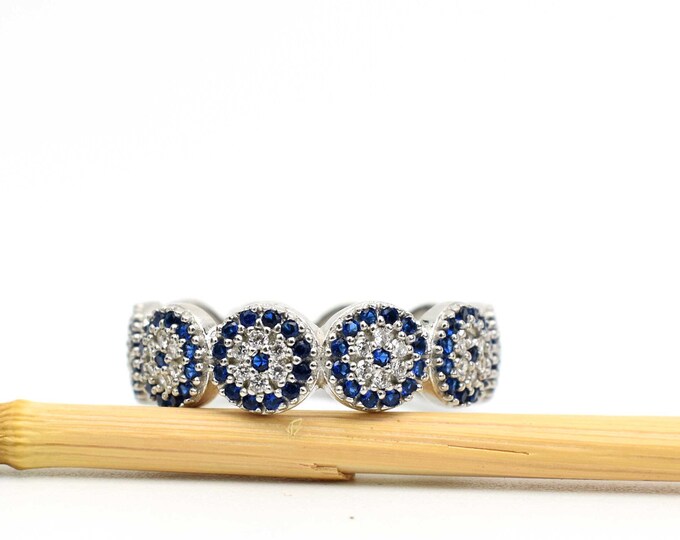 Evil Eye Ring Handmade Jewelry, Sterling Silver Turkish Evil Eye Ring ...