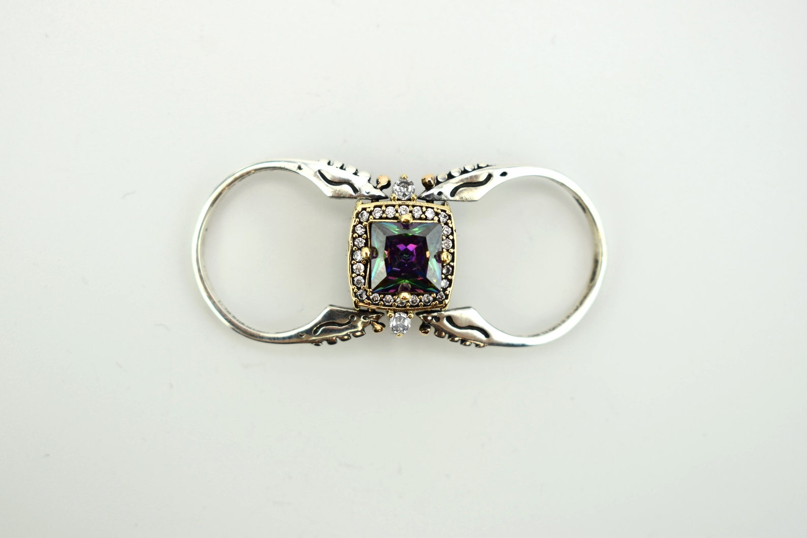 2 in 1 Ring Extraordinary Ring Reversible Ring Square Cut - Etsy