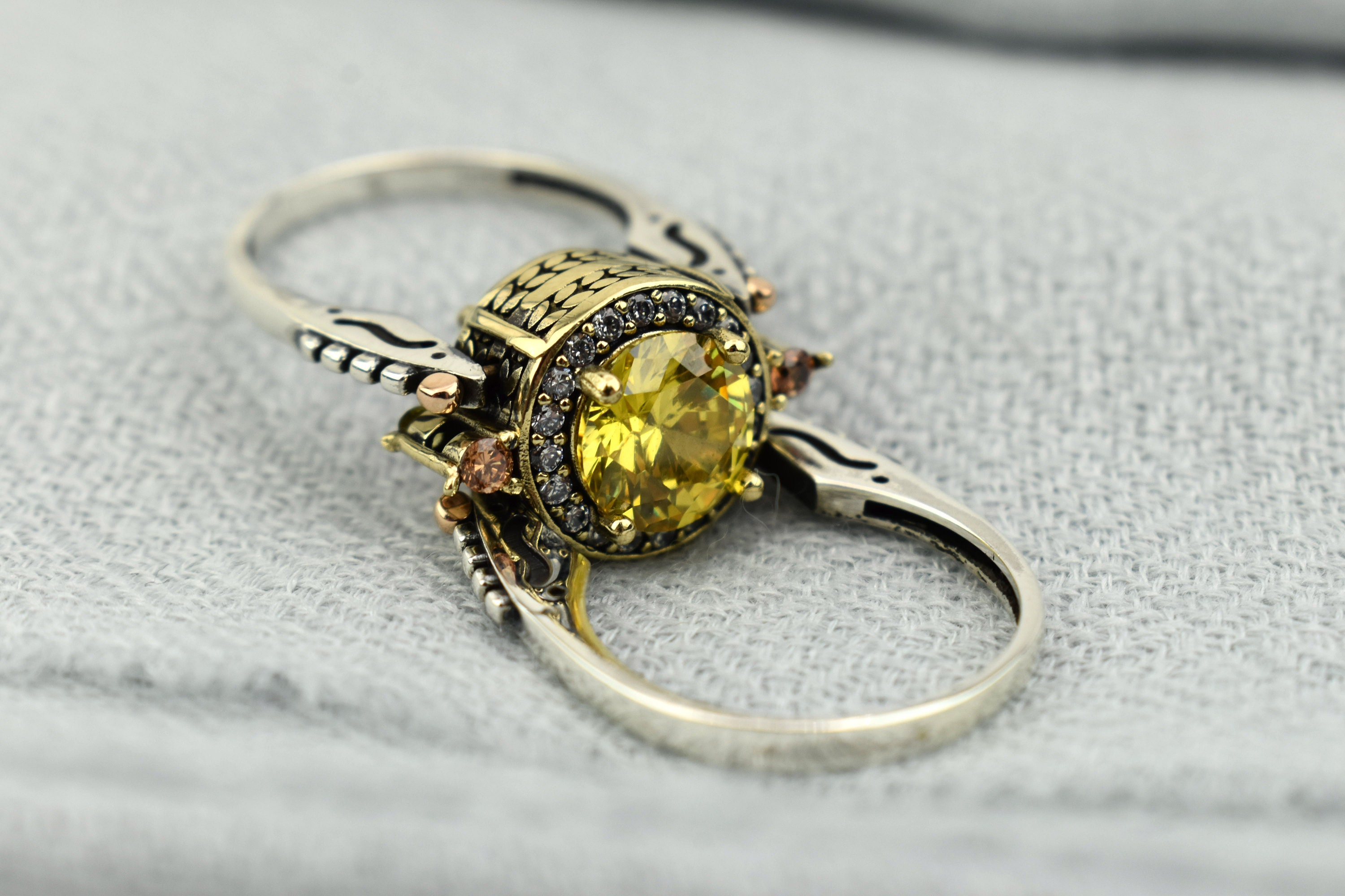 Extraordinary Ring Reversible Ring Two in a One Ring Round | Etsy