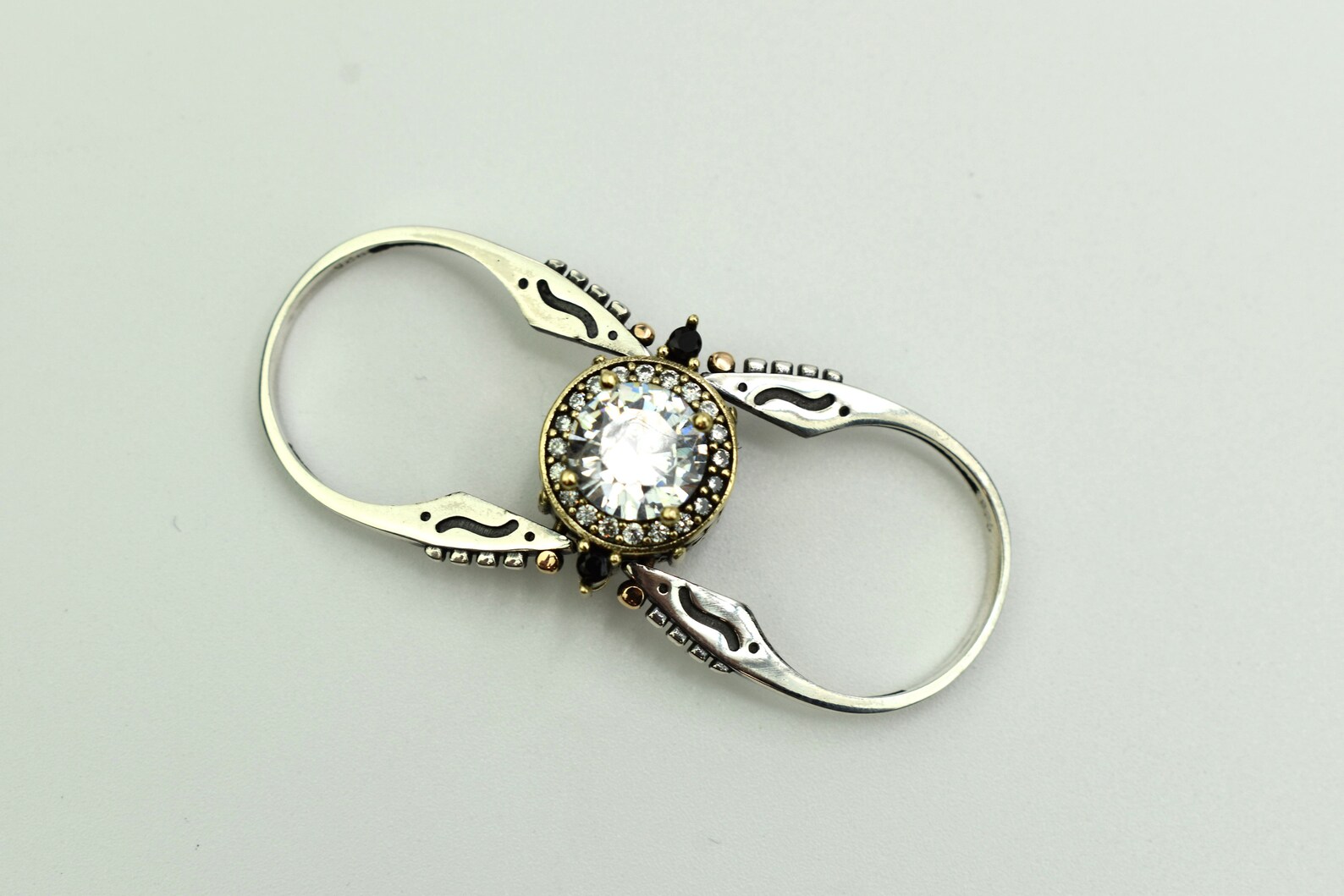 Extraordinary Ring, Reversible Ring, Two in a One Ring, Round Cut Onyx ...