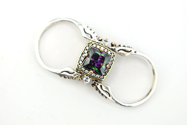 2 in 1 Ring Extraordinary Ring Reversible Ring Square Cut | Etsy