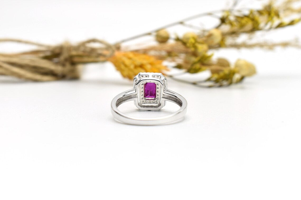 Silver Ruby Ring.handmade Jewelry Ring Square Shape Ruby - Etsy