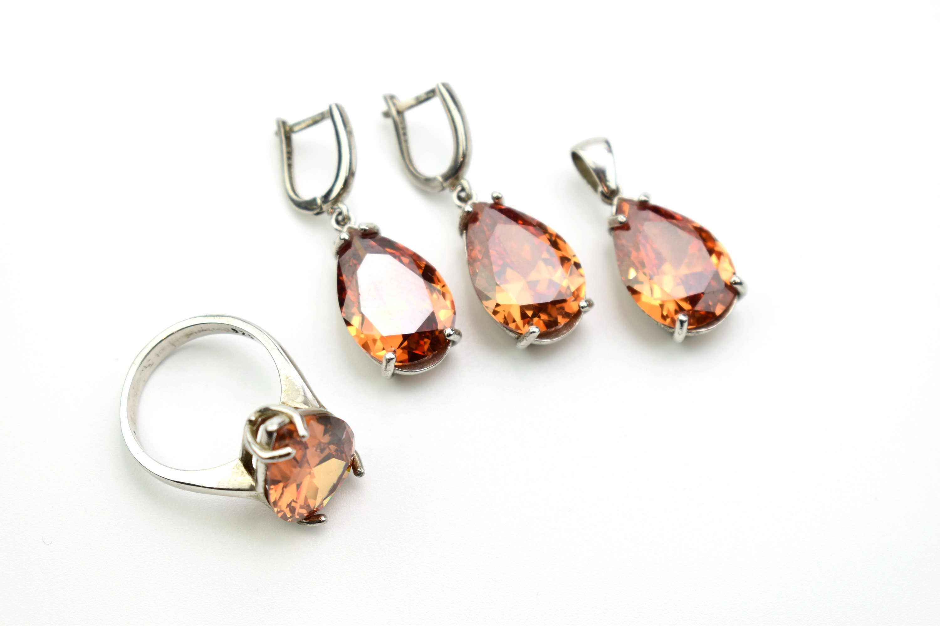 Yellow Topaz Jewelry Set Earring & Necklace and ring Jewelry | Etsy