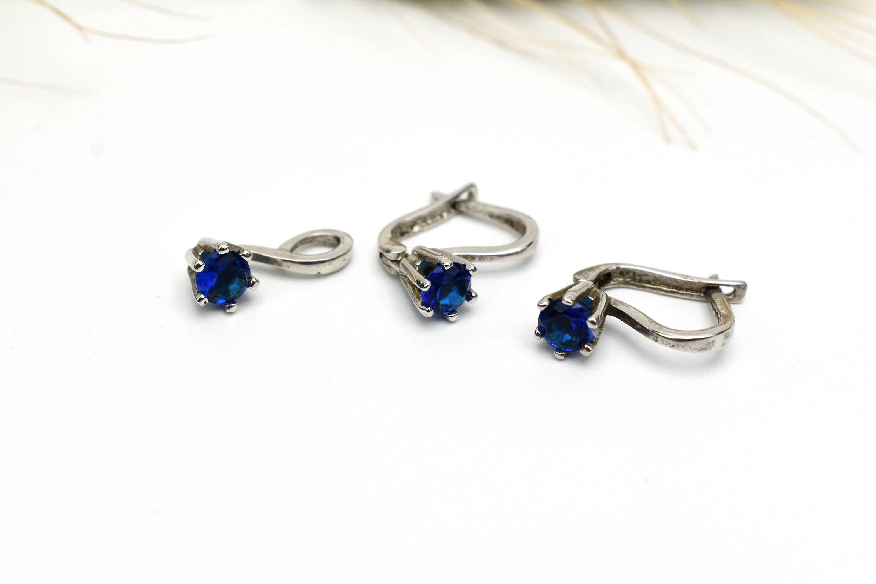 Conjunto de joyería de zafiro joyería hecha a mano | Etsy