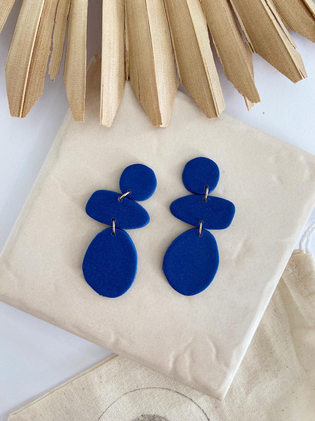 Penelope in Cobalt Blue, Blue Earrings, Long Blue Earrings, Modern Blue ...