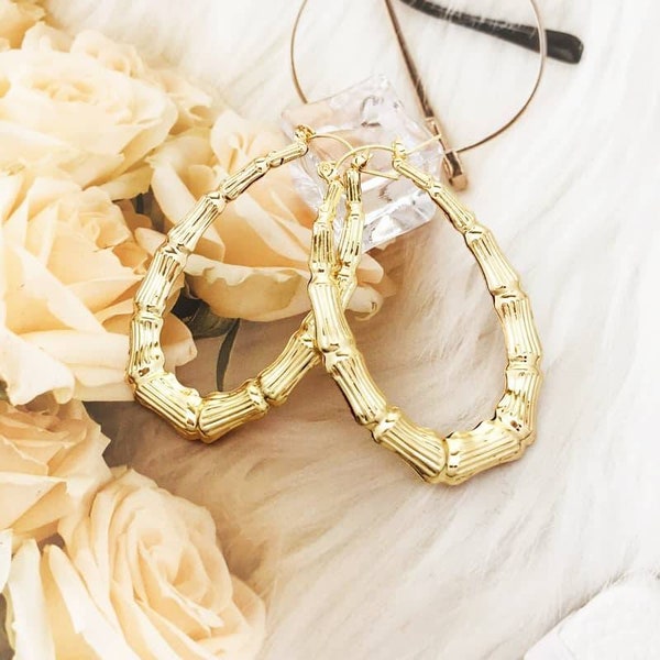 Real Gold Hoop Earrings - Etsy