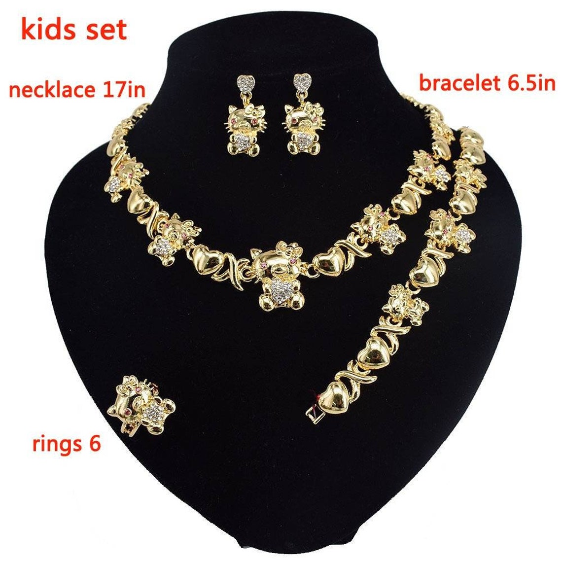 18k Xo Set for Childrens Set Real Gold Filled Necklace - Etsy