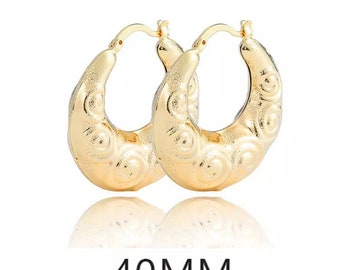 Earring 18k Gold Filled closed Ring With Designed - Etsy