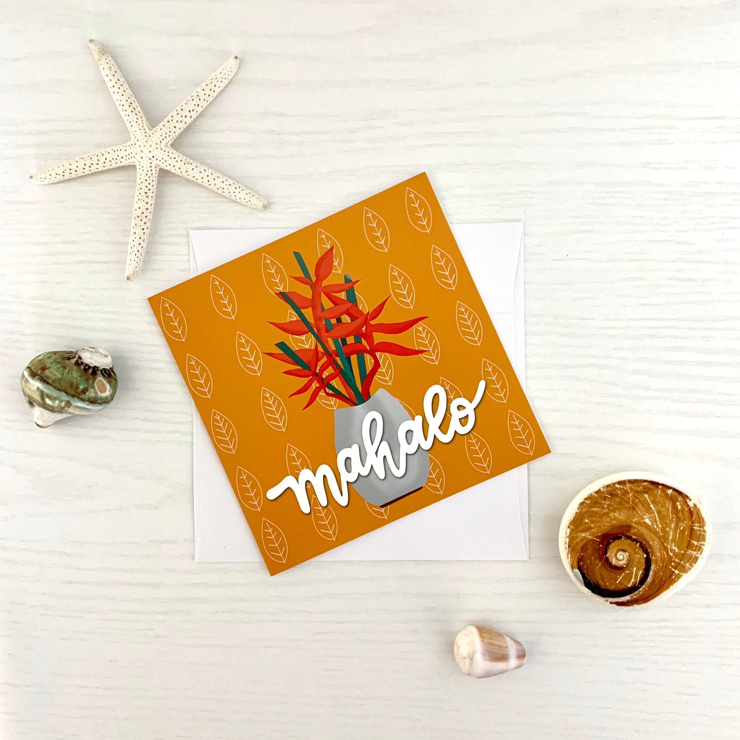 10 Square Mahalo Cards With Envelopes Golden Sunrise | Etsy