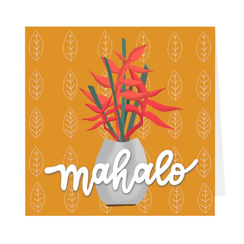 10 Square Mahalo Cards With Envelopes Golden Sunrise - Etsy