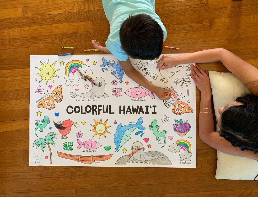 GIANT Coloring Page Hawaii 24 X 36 Nature - Etsy