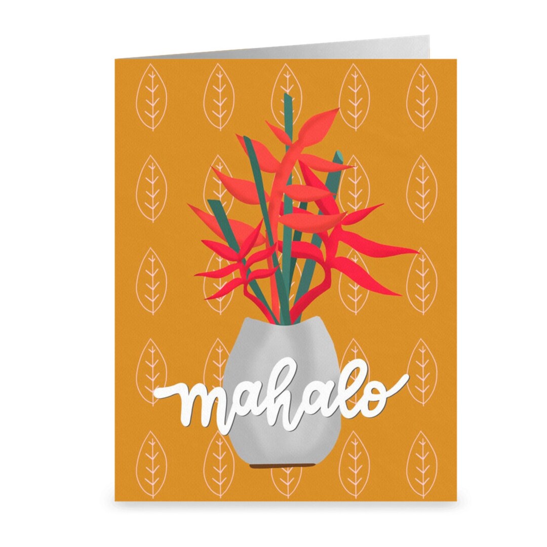 10 Mahalo Cards With Envelopes Golden Sunrise Background - Etsy