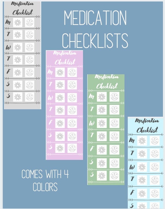 Medication Check List | Etsy