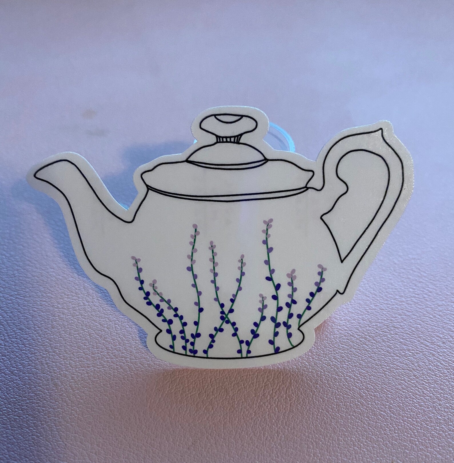 Purple Floral Teapot Sticker Decal Journaling Planner - Etsy.de