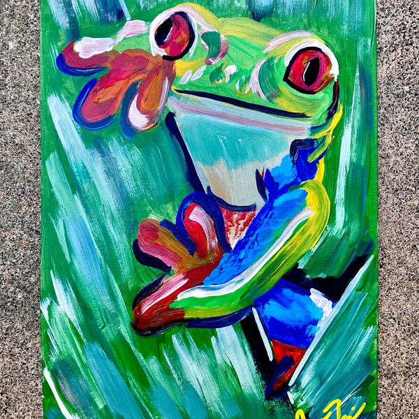 Red Eyed Tree Frog Painting - Etsy