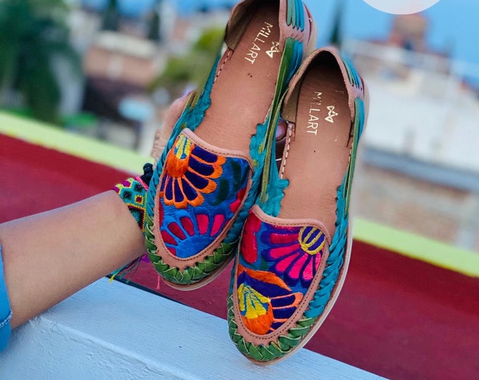 Mexican Flats Chiapas Style// 100% Leather/// Huarache - Etsy