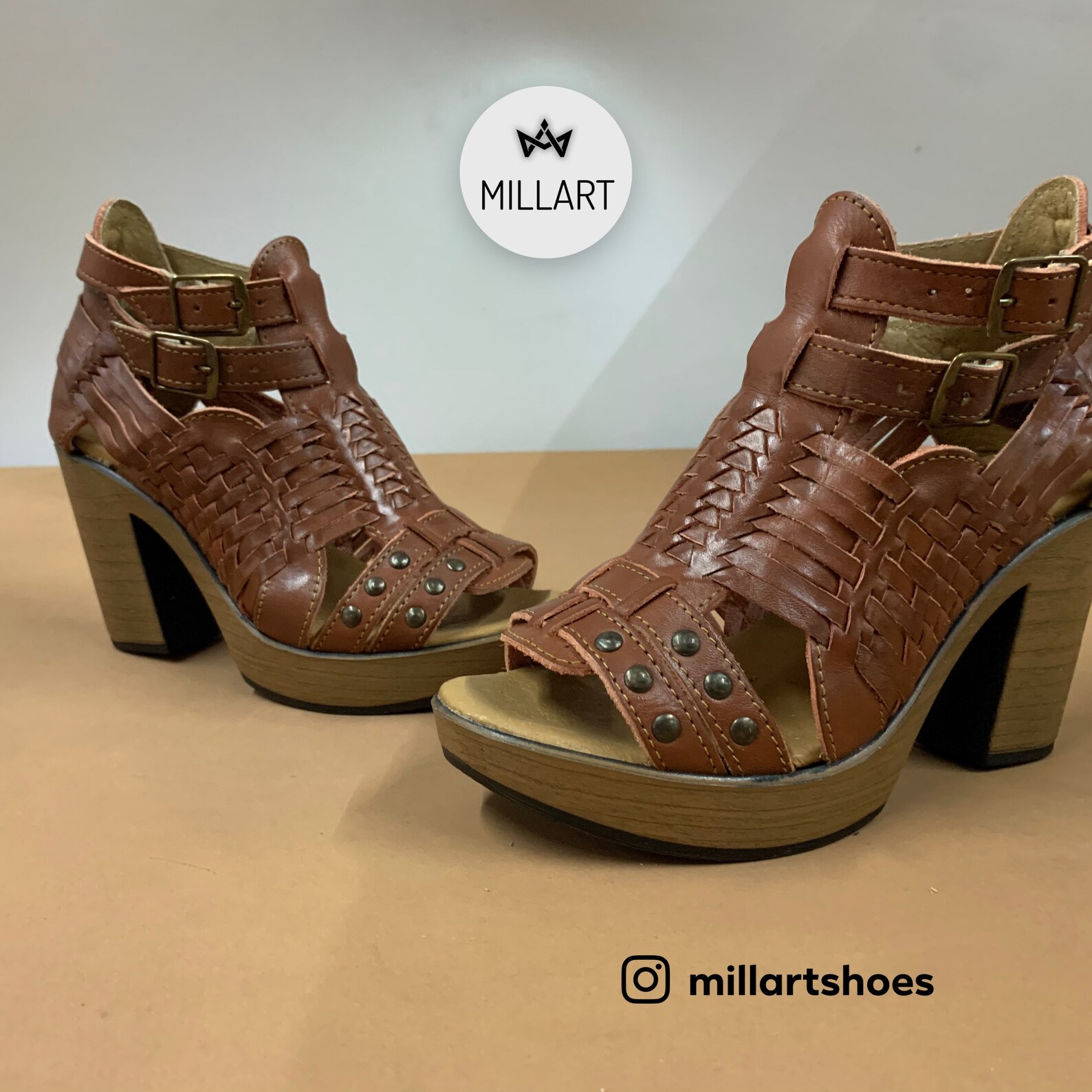 Huarache Sandal-ruby Heels 100% Leather All Size MX 22-27 CM - Etsy