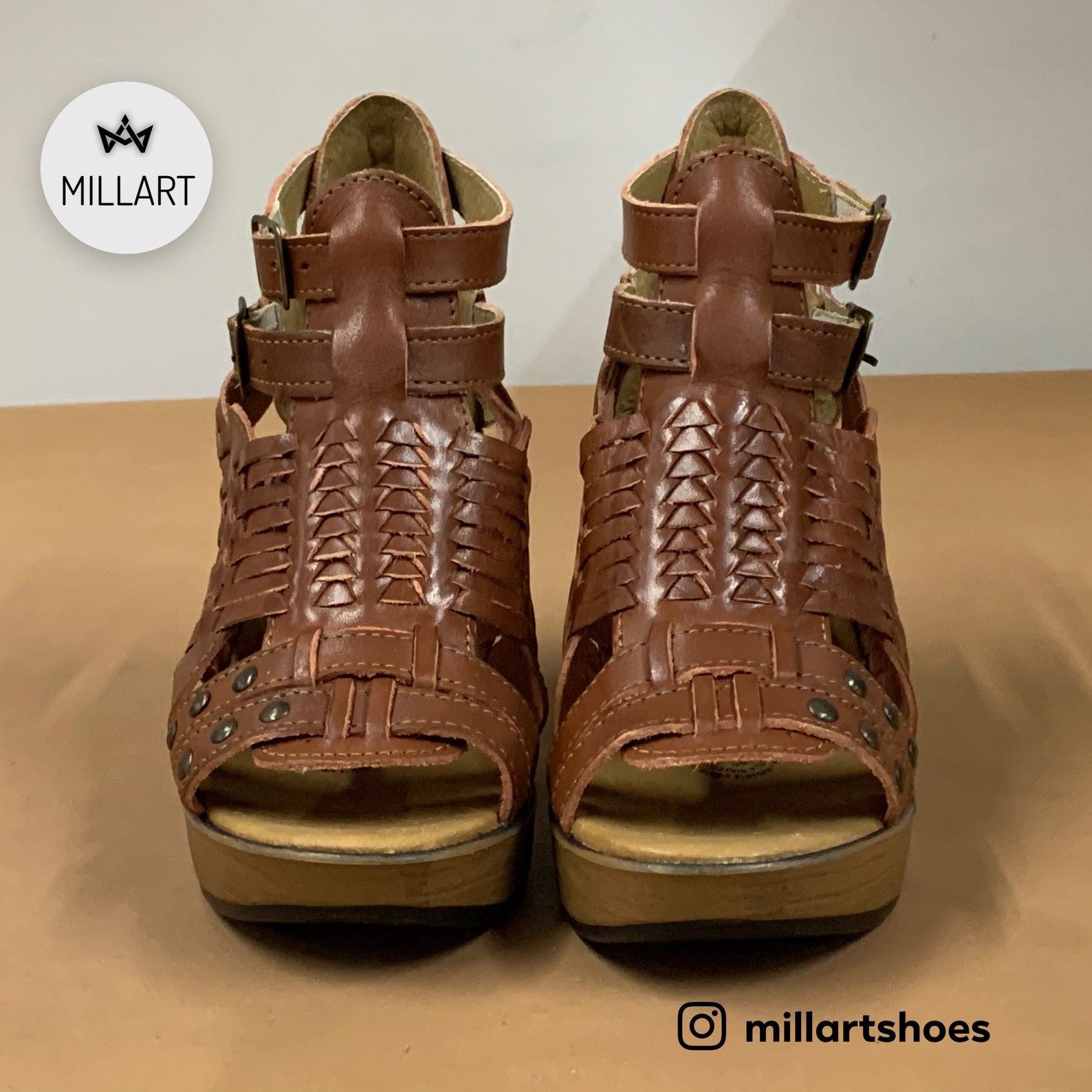 Huarache Sandal-ruby Heels 100% Leather All Size MX 22-27 CM - Etsy