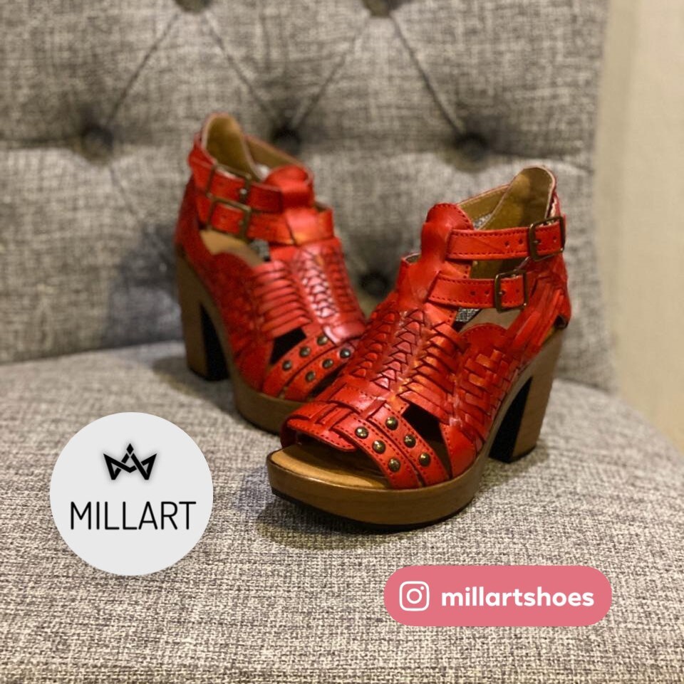 Huarache Sandal-ruby Heels 100% Leather All Size MX 22-27 CM - Etsy
