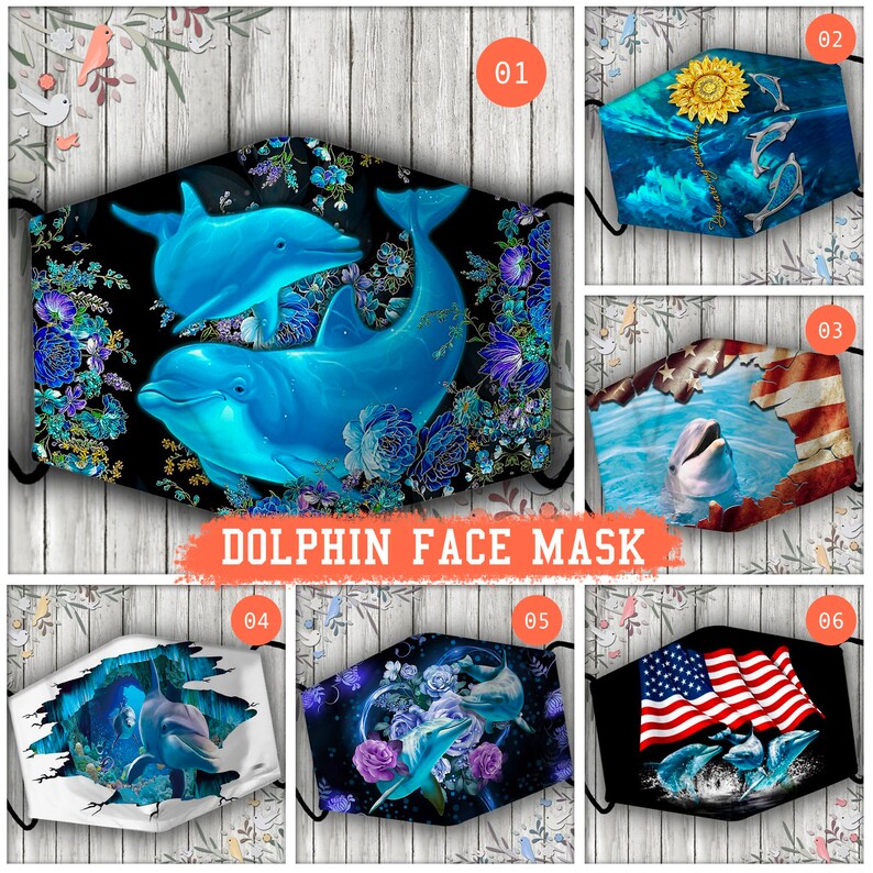 Multiple Custom Dolphin Lovers Mask Three Layers Face Mask | Etsy