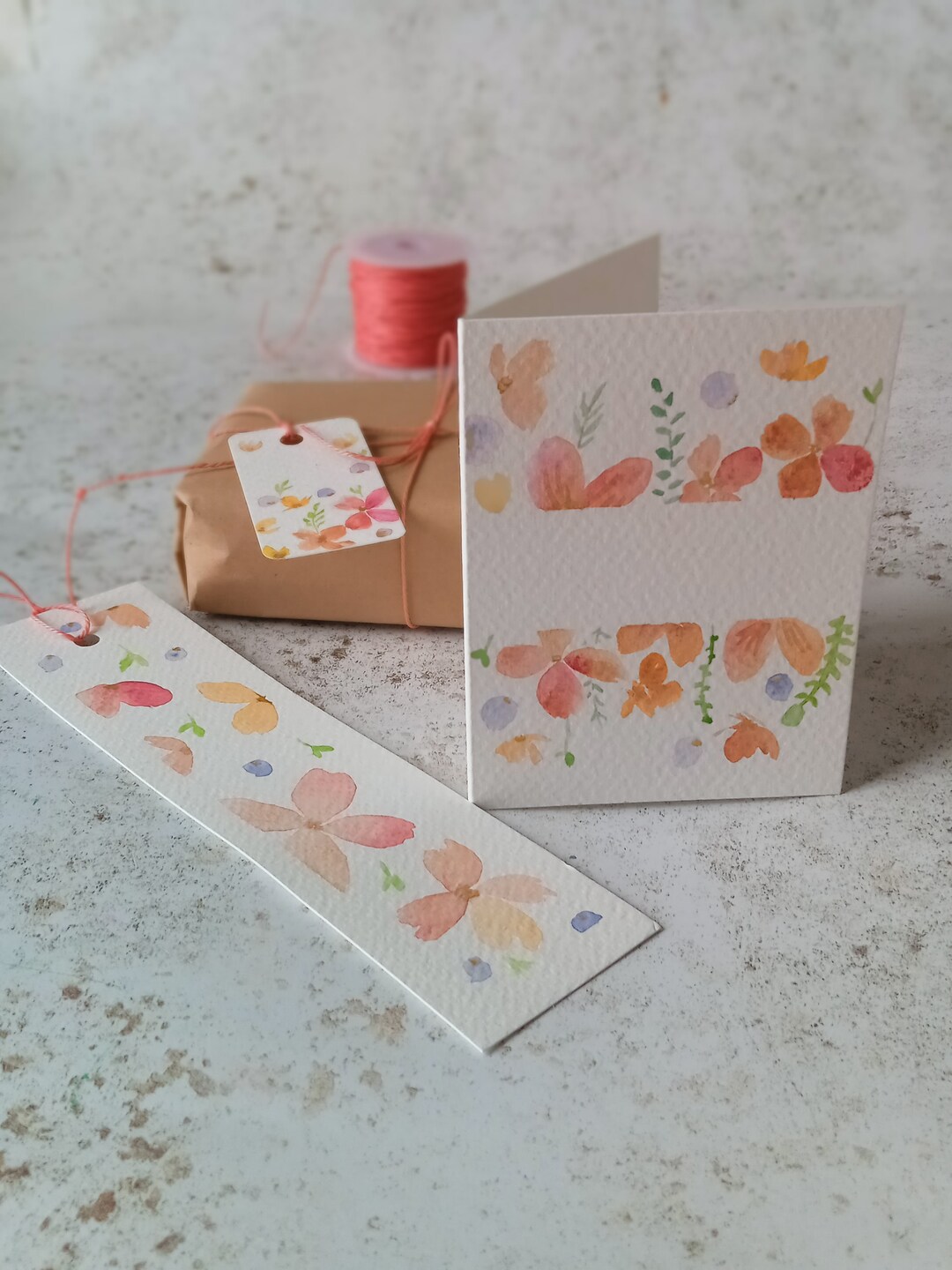 Gift Tag Kit, Bookmark, Greeting Card, Hand Painted, Watercolour - Etsy
