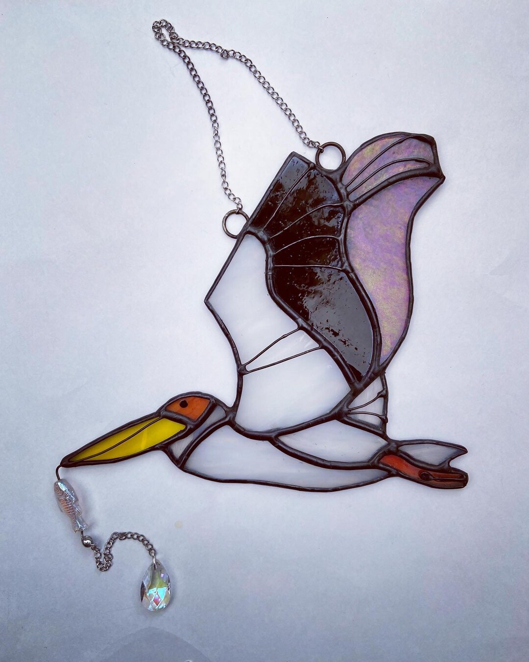 Handmade to Order Stained Glass Pelican measures Approx 23cm - Etsy
