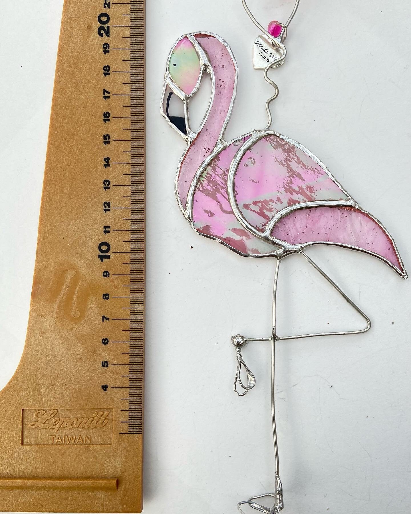 Stained glass Flamingo made to orderapprox 18cm tall | Etsy